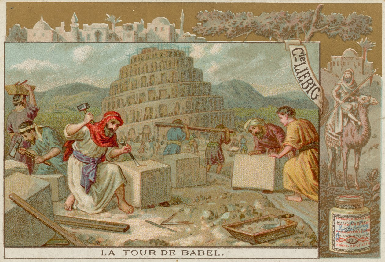 Der Turmbau zu Babel von European School: Kunstdruck